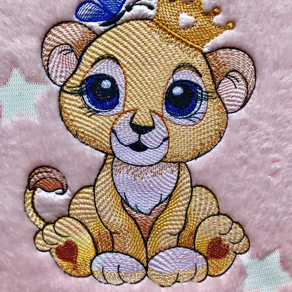 Baby Lion Machine Embroidery Design Lion King Crown 3 Sizes to Download ...