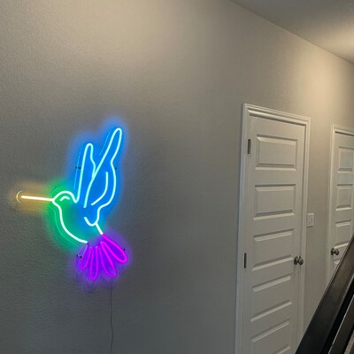 Hummingbird Neon Sign, the Smallest Bird Led Light Sign, Custom Cute ...