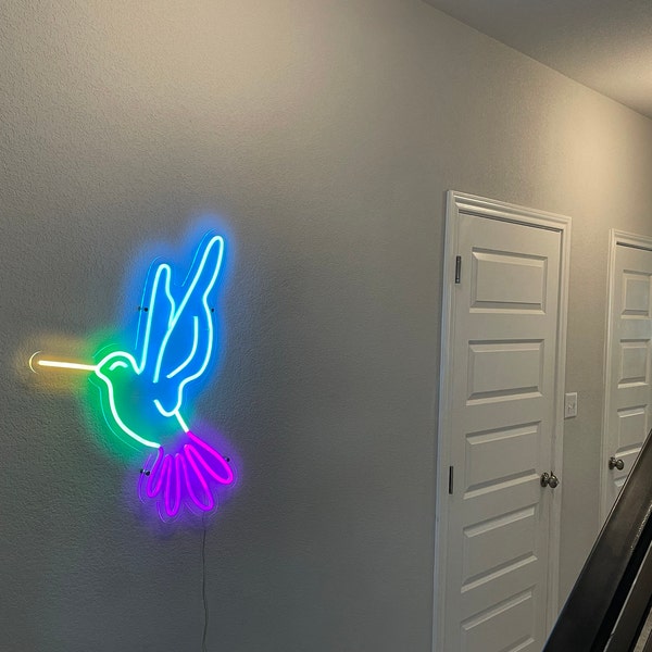 Hummingbird Neon Sign, the Smallest Bird Led Light Sign, Custom Cute ...