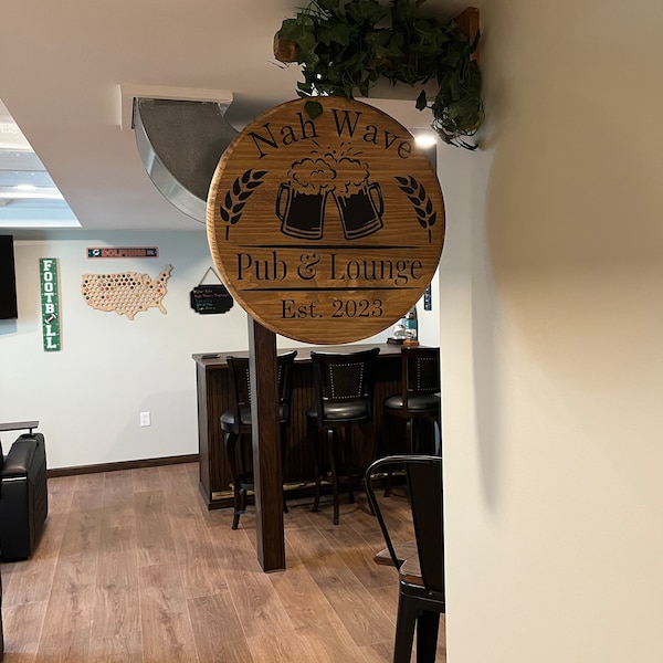 Personalized Custom Bar Sign Decor, Farm House Rustic Bar Sign, Pub ...
