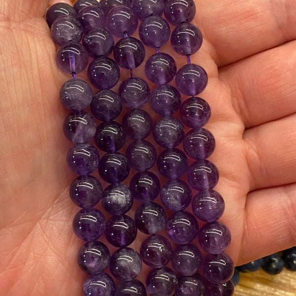 Natural Amethyst Round Beads Healing & Energy Gemstone Loose Beads for ...