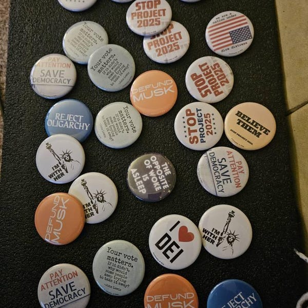 50 More Designs. Press Buttons, Resist Fascism! 2025 PROTEST PACKS 6-10 ...