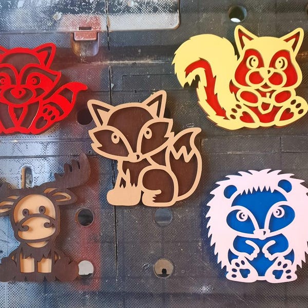 Safari Animal Laser Cut File Shapes. 5 Two Layer Vector Files SVG, Ai ...