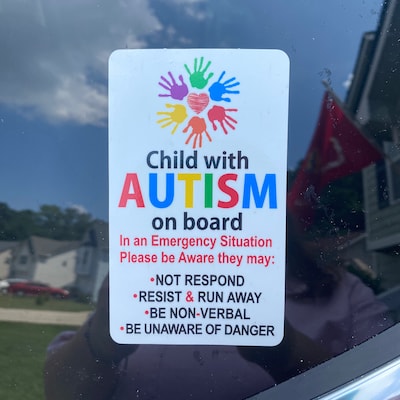 Child With Autism on Board Sticker Car Truck Window Vehicle Emergency ...