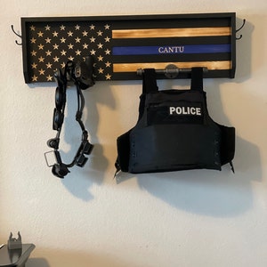 Police Gear Rack Thin Blue Line Gear Rack Police Officer Gift Police ...