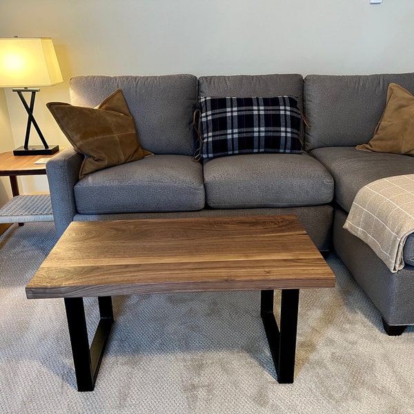 Solid Walnut Coffee Table, Farmhouse Coffee Table, Solid Wood Coffee Table, Industrial Coffee ...