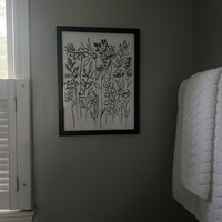 Black and White Flower Line Art Print, Wildflowers Room Decor, Modern ...