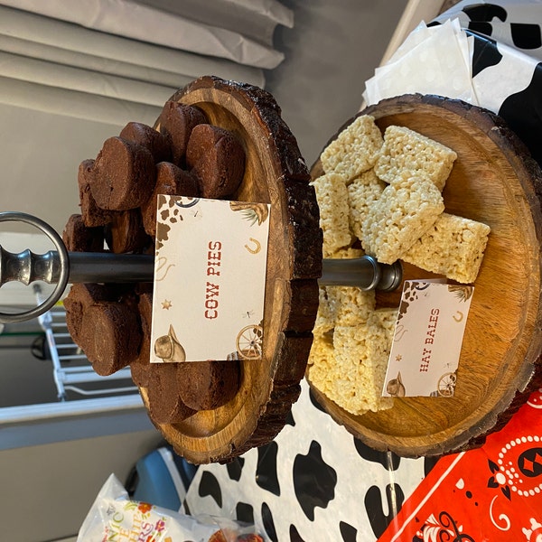 My First Rodeo Western Buffet Card Template, Printable Wild West Food ...