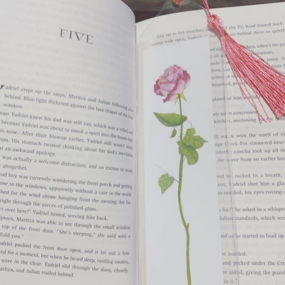 Red Rose Bookmark Dried Rose Bookmark Flower Bookmark Book Lover Gifts ...