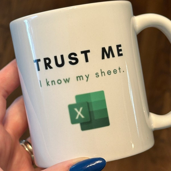 Excel-lent at My Job Excel Mug | Excel Nerd | Co-worker Gift ...