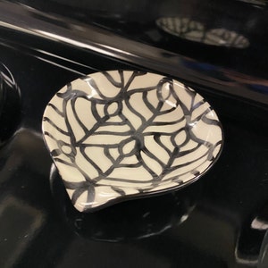 Ceramic and Red Coral Flower Statement Ring Adjustable | Etsy