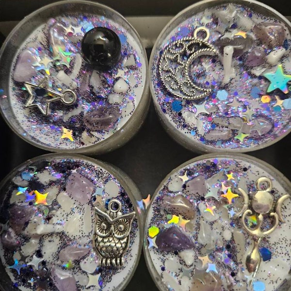 Nyx Goddess Tealight Crystal Candles, Ritual Candles, Witchy Candles ...