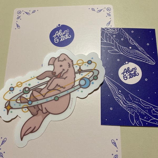 Cosmic Dog Clear Vinyl Sticker - Etsy