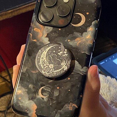 Moon and Stars Stained Glass Aesthetic Phone Case for iPhone 15 14 13 ...