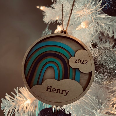 Personalized Christmas Scene Ornament, Holiday Ornament, Christmas Tree Ornament, Mountain ...