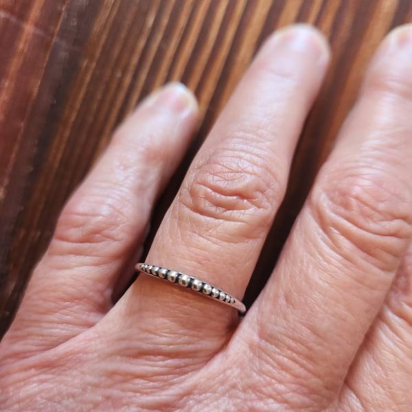 Sterling Silver Dainty Bali Ring, Tiny Silver Ring, Trendy Silver Ring ...