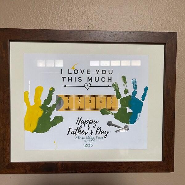I Love You This Much Handprint Father's Day Card - Etsy