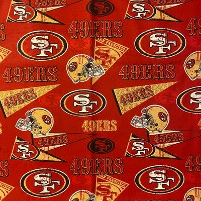 SF 49ers Cotton Print Fabric - Etsy