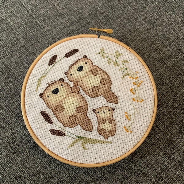 Otter Cross Stitch Kit, Cross Stitch Pattern, Embroidery Kits ...