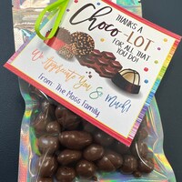 Chocolate Gift Tag, Candy Bar Treat Tag, Nurse Employee Staff Teacher ...