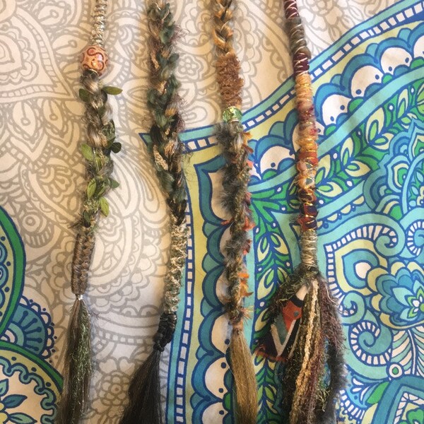 Forest Fae Braids, Clip in Dreads, Fishtail Braids, Synthetic Dreads ...