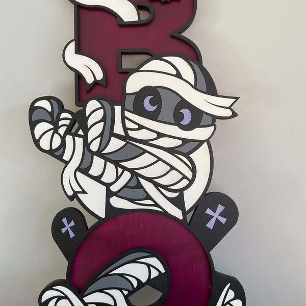MUMMY "boo" Sign - Halloween - Laser Ready File - Glowforge and Other ...