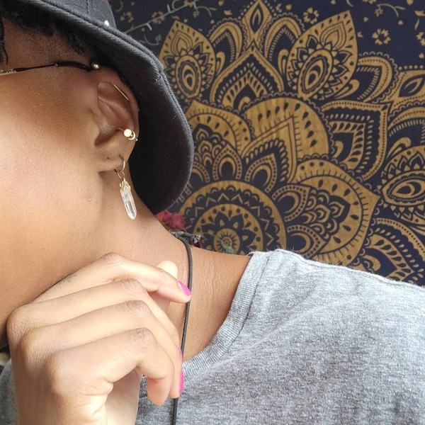 Moon Phases Conch Hoop, Celestial Conch Piercing 14 Gauge, Conch Hoop ...