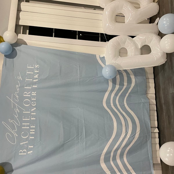 Nautical Bachelorette Backdrop, Lake Life Personalized Backdrop, Cabin ...