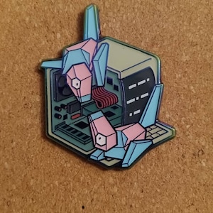 Pokehabitat: Virtual Rainbow Metal Porygon Enamel Pin - Etsy