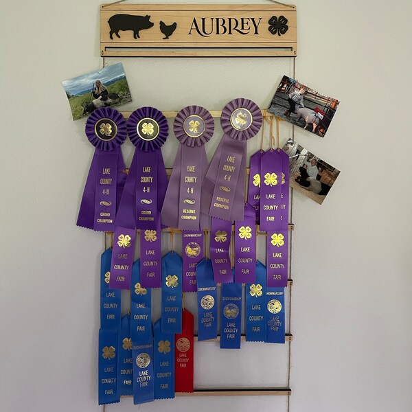 Personalized 4H Show Ribbon Holder: Livestock Award Display - Etsy