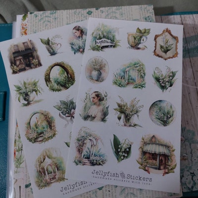 Eucalyptus and Cotton Sticker Set Floral Stickers Journal - Etsy