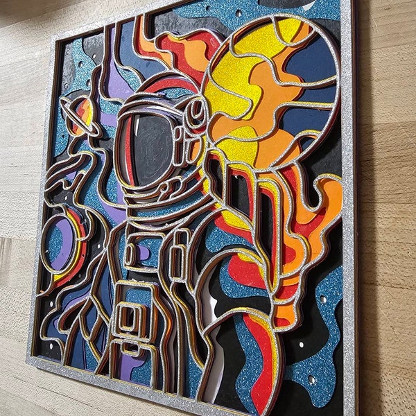 Astronaut Mandala Svg Files, Laser Cut Template Files, Multilevel Cnc ...