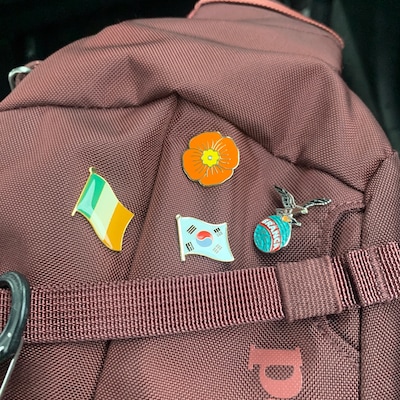 Orange Poppy Enamel Pin Poppy Badge Flower Pin Flower - Etsy