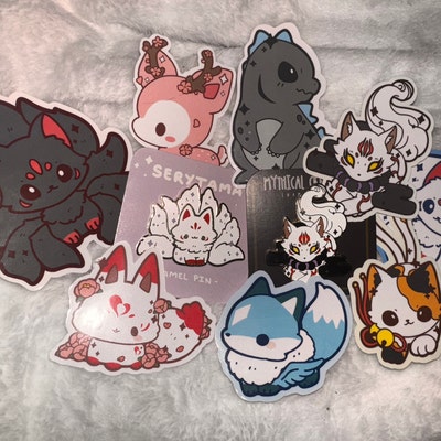 Mythical Cryptid Creature Kitsune Hard Enamel Pin - Etsy