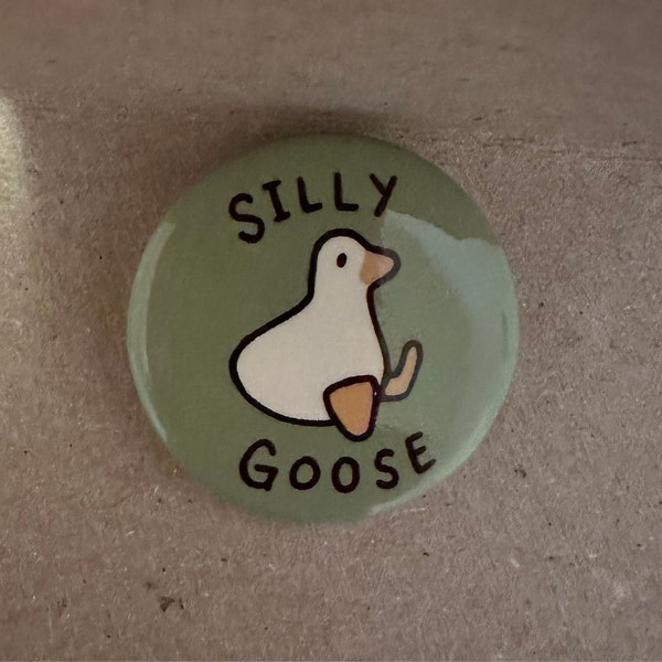 Silly Goose Button Pin // Funny Bird Pin Cute Duck Goose Pin for ...