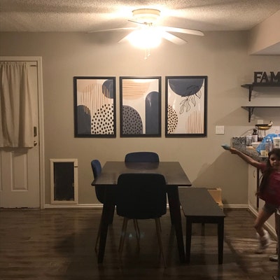 Boho Art Set of 3 Prints, Boho Wall Art, Blue Grey Abstract Gallery ...