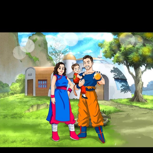 Custom Portrait DBZ Dragon Ball Z Custom Anime Portrait , Couple Anime ...