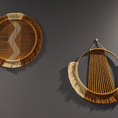 Circle Macrame Wall Decor, Textile Wall Hanging, Fiber Wall Art ...