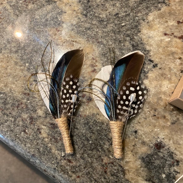 Mallard Duck Wrist Corsage Navy Feather Prom Wristlet Bride Wedding ...