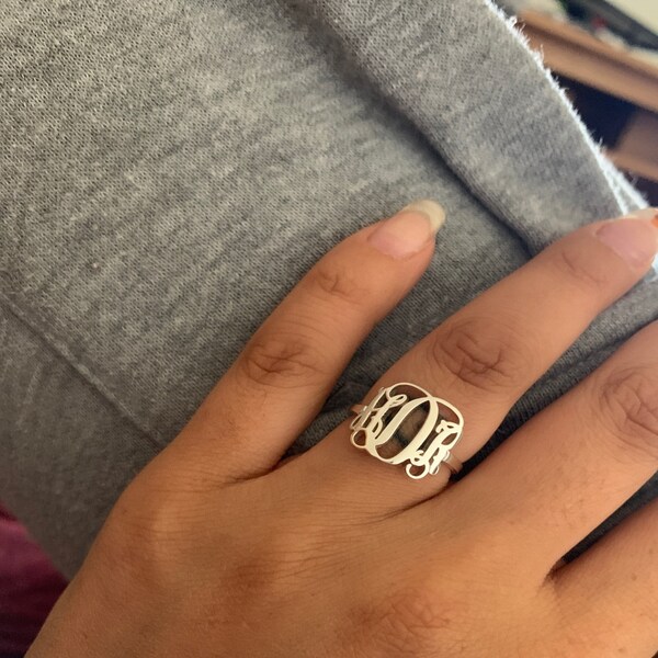 Personalized Monogram Ring -custom Initials Ring -custom Monogram Ring -initials Ring ...