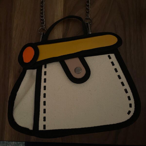 2D Pattern Canvas Bag, Cartoon Graphic Canvas Bag, Unique and Cool ...