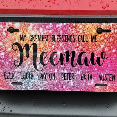 Grandma Personalized License Plate, Name Car Tag, Vehicle Tag, Custom ...