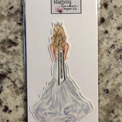 Personalized Pageant Girl Portrait Sticker Pageant Gifts Pageant ...