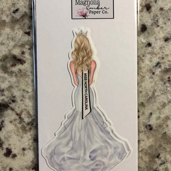 Personalized Pageant Girl Portrait Sticker | Pageant Gifts | Pageant ...