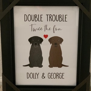 Double Trouble Twice the Fun Schnauzer Print Custom Dog - Etsy