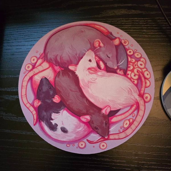 Mouse Pad - Rat Cuddle Puddle - Computer Mat - Desktop Mousepad - Desk ...
