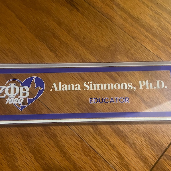 Personalized AKA Acrylic Desk Name Plaque – Office Name Plate With ...
