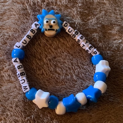 2D DNA Rainbow Kandi Cuff Bracelet in Black or White. Perfect for Any ...