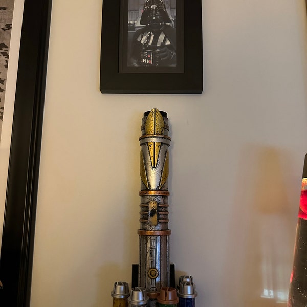 Lightsaber Wall Mount Holder Savi's Workshop Holds 6 Kyber Crystal ...