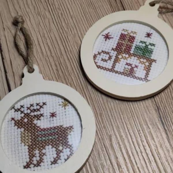 Christmas Cross Stitch Patterns, Small Christmas Ornaments, Bundle of ...